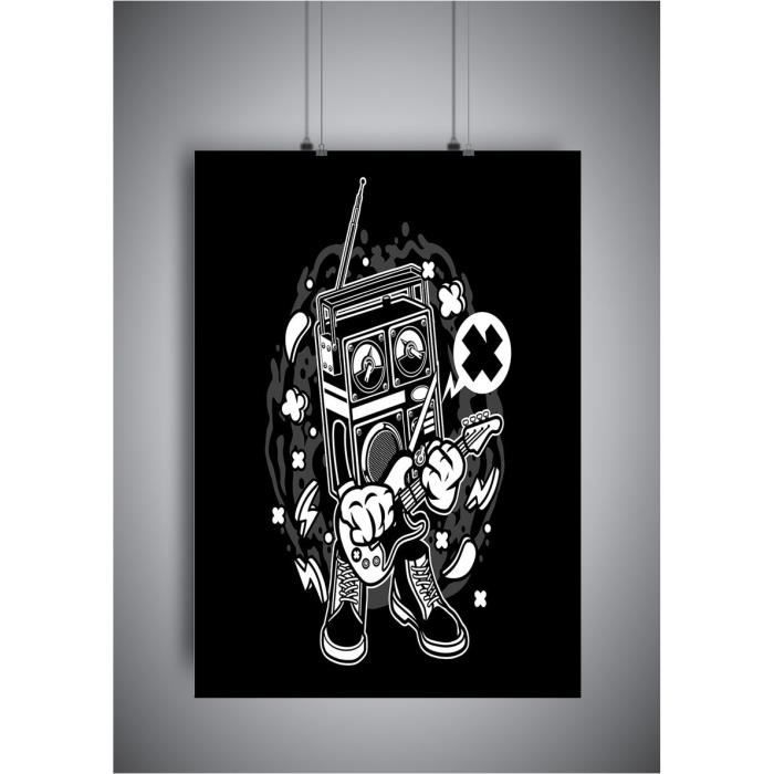 Poster Cartoon Poste radioboy dessins fun doodle Wall art - A4 (21x29 ...