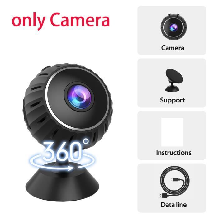 Caméra miniature,Mini caméra de Surveillance Portable IP Wifi HD 1080P ...