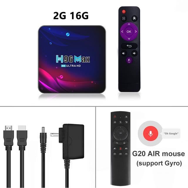 2GB+16GB+G20 Boîtier Smart TV H96 Max V11 Android11 4K HD Youtube Google Play 5G Récepteur ...