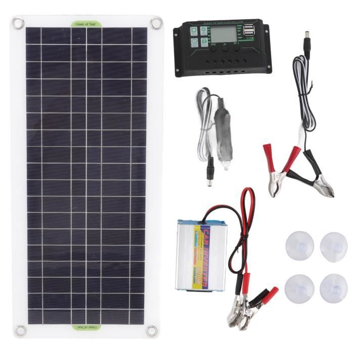 12V à 220V 30W Panneau de Charge Solaire 220W Kit de Chargeur de Batterie Onduleur Solaire pour ...