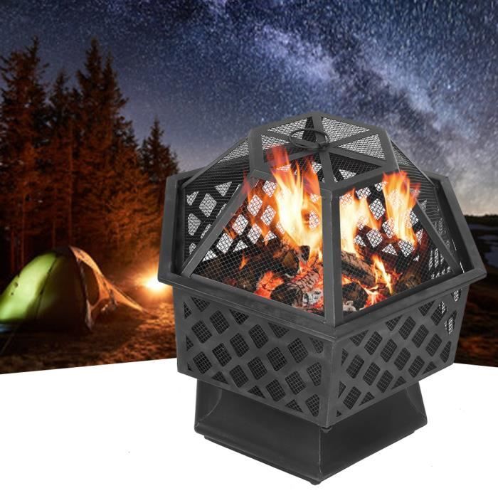 PARFAIT Foyer Extérieur Hexagonal Brasero de Jardin en Acier BARBECUE ...