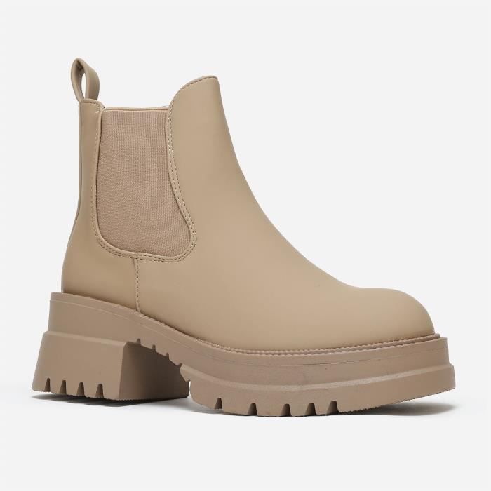 La Modeuse-Bottines-Bottines chelsea en simili avec semelle crantée ...