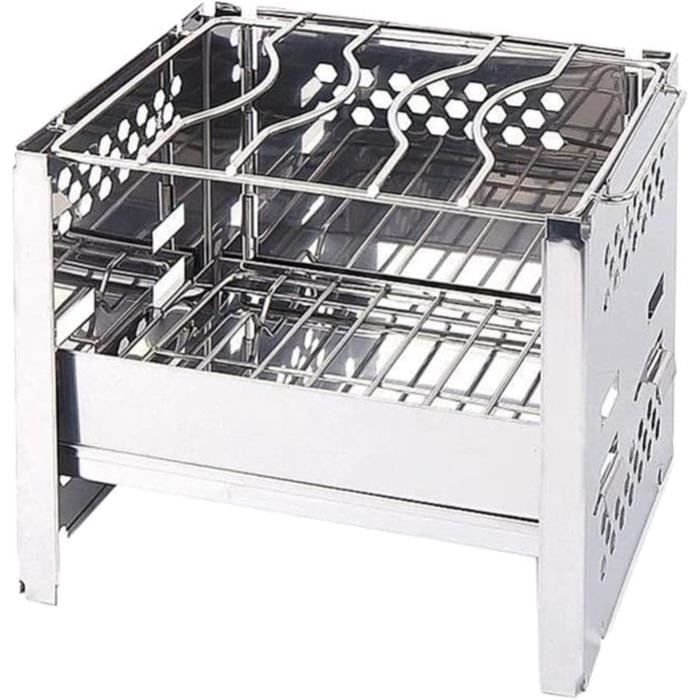 NFY Barbecue Grill Réchaud De Camp À Bois Pliant en Acier Inoxydable ...