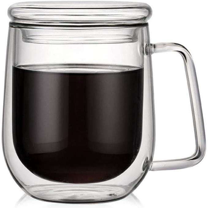Tasse Double Paroi Verre Borosilicaté En Verre Isolant À Double Paroi Avec Poignée Tasses A Café ...