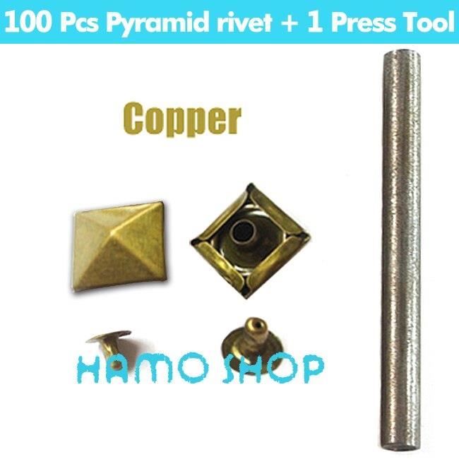 RIVET,Pyramid Rivet Bronze-6mm--Goujons en métal de toutes les tailles ...