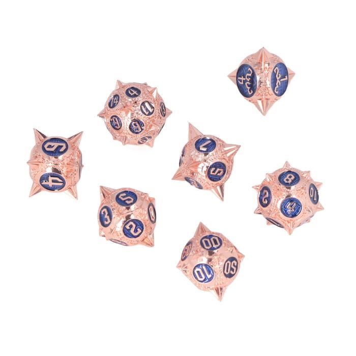 Jeu de dés en métal 7 PCS Metal Dice Set Polyhedral Portable Board Game ...