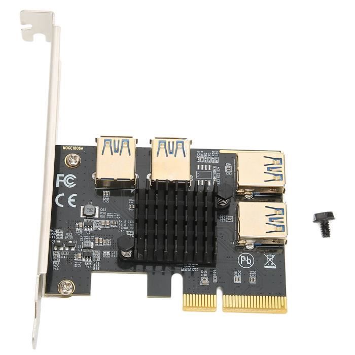 Carte Riser PCI‑E PCI‑E X4 1 à 4 PCI Express 16X Slot Adapter Card USB ...