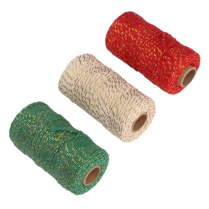 SAL ZJCHAO ficelle de coton 3 rouleaux de ficelle de Noël de 2 mm de ...