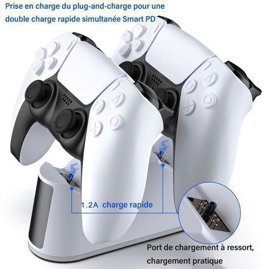 Chargeur Manette PS5,RGB 2H Chargeur Support Manette PS5,Station de ...