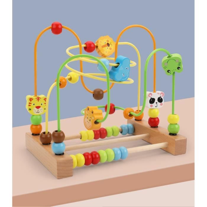 Grand jouet éducatif perlé en bois 2 à 4 ans jouets de coordination œil ...