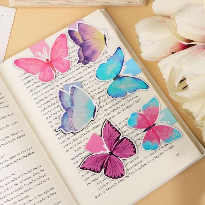 6Pcs Marque Page Magnétique Signet Papillon Bookmark Animaux Cadeau ...