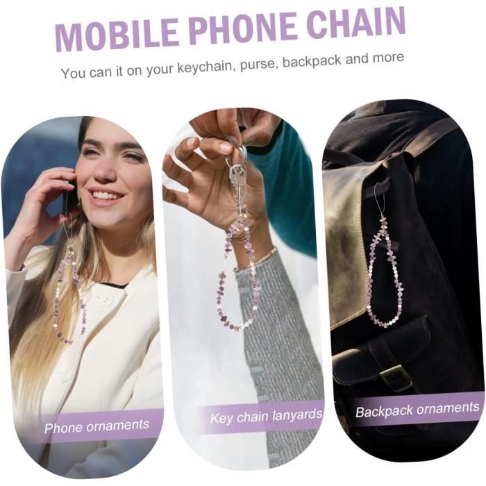 4 Pièces Perle Mobile Téléphone Chaîne Perle Téléphone Chaîne Clé ...