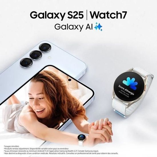 SAMSUNG Galaxy S25 AI Smartphone 256 Go Bleu clair - Cdiscount Téléphonie