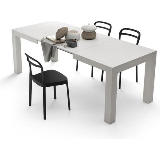 Mobili Fiver, Table à manger extensible, Iacopo, Frêne blanc, Mélaminé ...