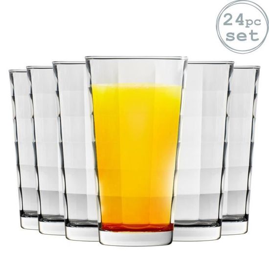 Bormioli Rocco Cube Highball Glasses - Jus moderne Dimpled eau Cocktail ...