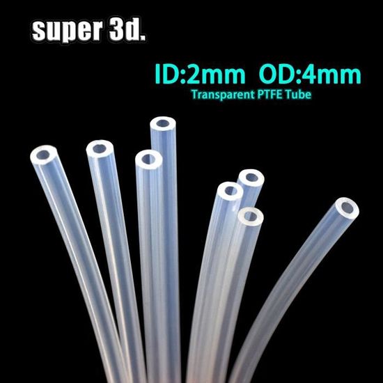 Pièces d'impression 3D 1M-2m PTFE Tube transparent tuyau PFA 2x4mm pour V5-V6 1.75mm Bowden ...