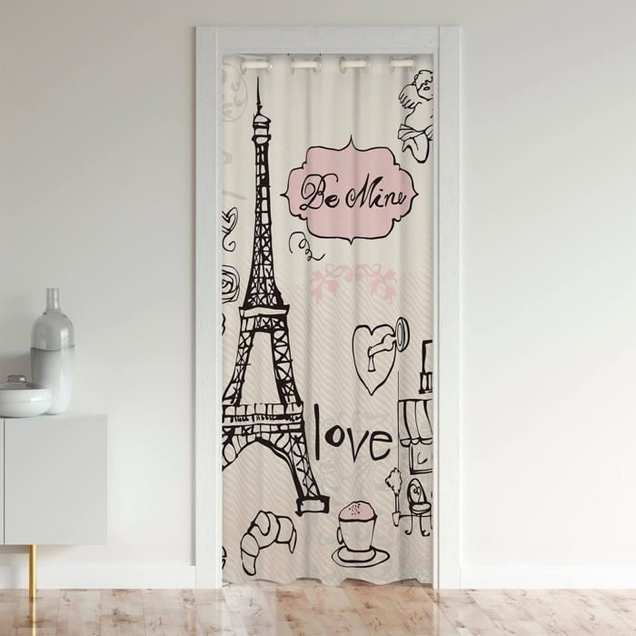 La Tour Eiffel Rideau De Porte 106X203Cm Paris Décoration Rideaux ...