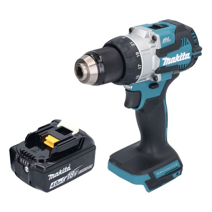 Makita DHP 489 M1 Perceuse-visseuse à percussion sans fil 18 V 73 Nm Brushless + 1x batterie 4,0 ...