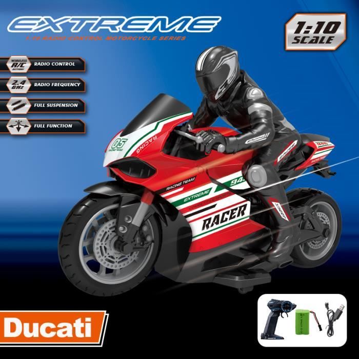 Ducati rouge-Moto Ducati Rc À 4 Canaux, 2.4ghz, Échelle 1:10, Course À ...