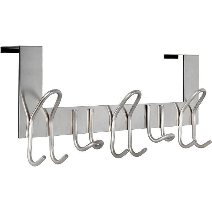 Lot De 2 Crochets De Porte En Métal Avec 11 Crochets - Argenté - PATERE ...