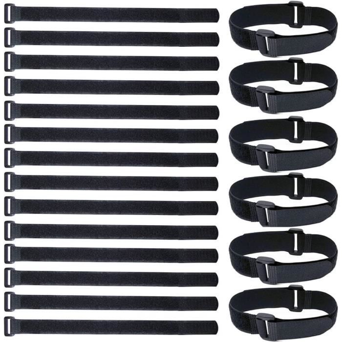 Lot de 20 pièce Attaches de Câbles Scratch, Serres-Câbles Réutilisables ...