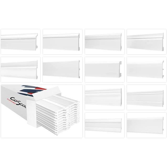 Plinthes en écopolymère – Plinthes avec passe-câble blanc, extrêmement ...