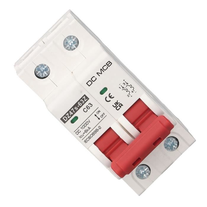 ROM Disjoncteur Dc 2P Disjoncteur Dc Miniature 1000V 2P, Support De Rail Din 6000A, Capacité De ...