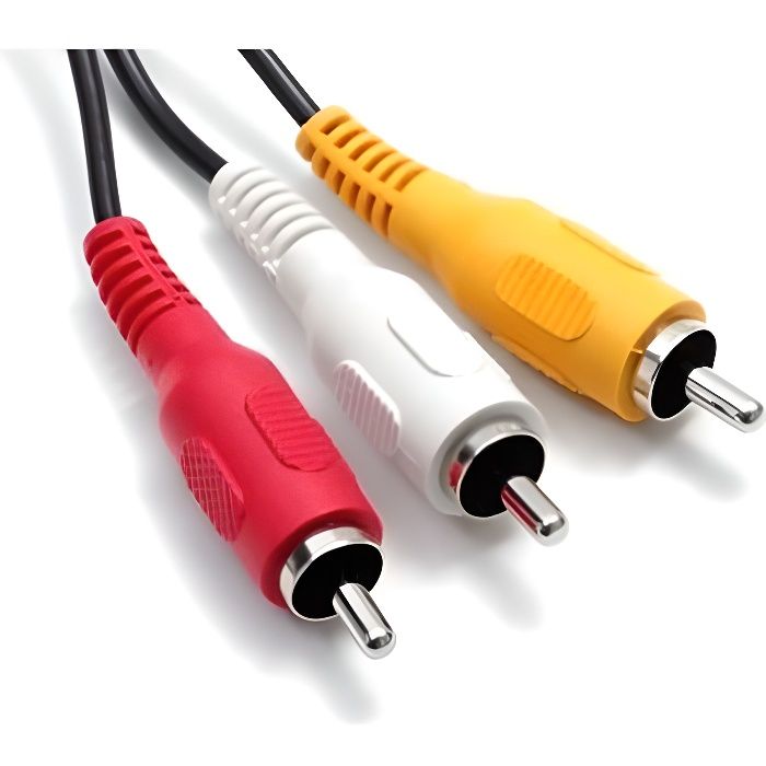 Câble Cinch Audio Vidéo - PEARL - 1,50m - Mâle/Mâle - 3 Connecteurs ...