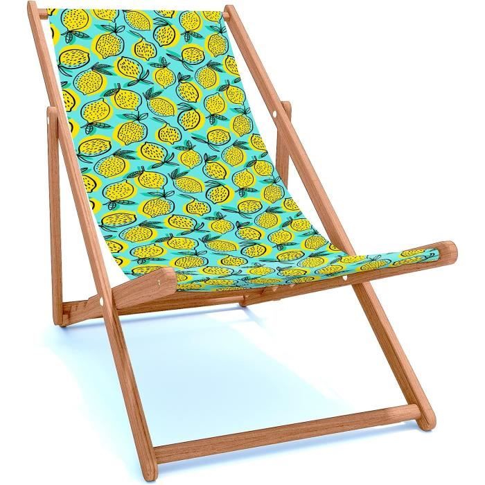 Holtaz Transat en Bois de hêtre Full Print Extérieur Jardin et Balcon ...