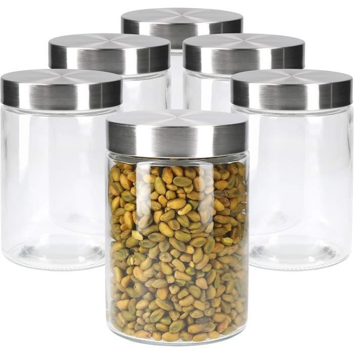 MamboCat Lot de 6 bocaux en verre Bera avec couvercle en acier ...