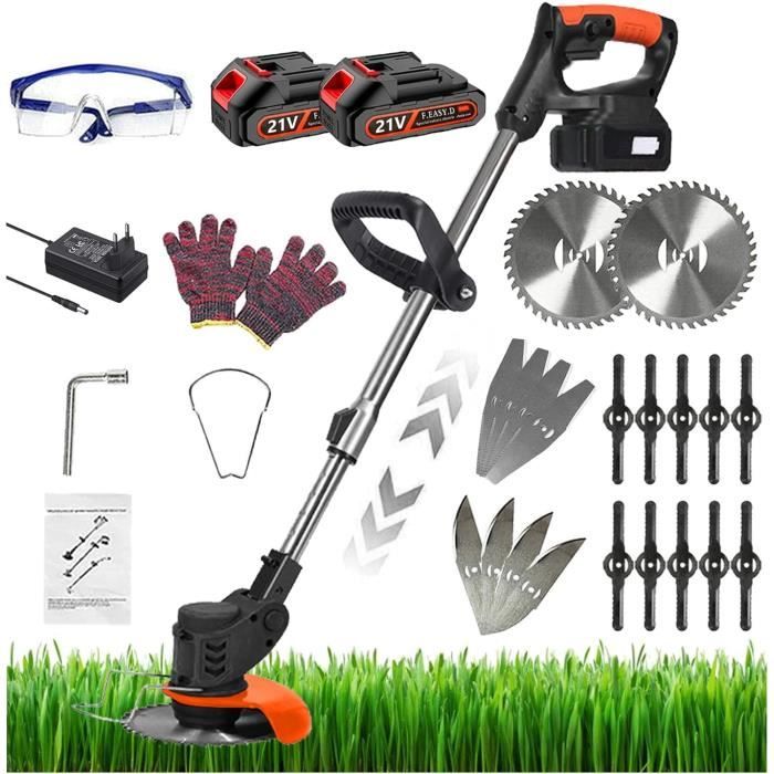Wrneaoch 3 en 1 Coupe Bordure sans Fil avec Batterie, 21V Debroussailleuse Electrique sans Fil ...