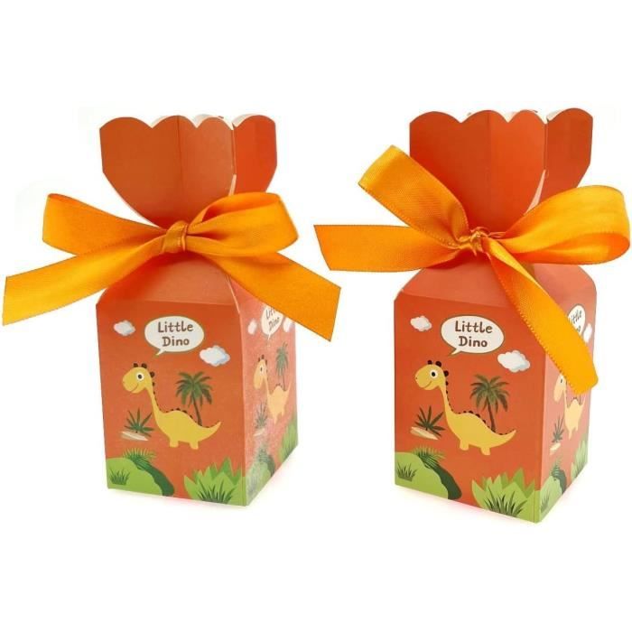 Lot De 50 Boîtes À Dragées En Papier Orange À Motif Dinosaure Pour Fête ...