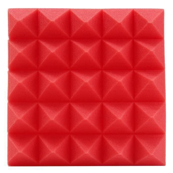Ywei Eponge Mousse Acoustique Isolation Studio 250mmx250mmx50mm ROUGE ...