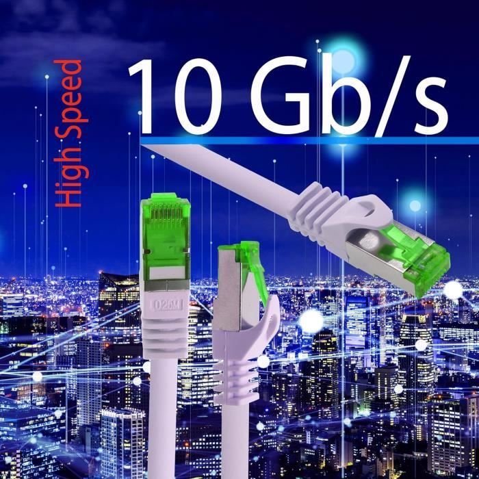 Câble Ethernet RJ45 - 1ATTACK.DE - Cat 7 - 10 Gbit/s - 5 mètres - SFTP ...