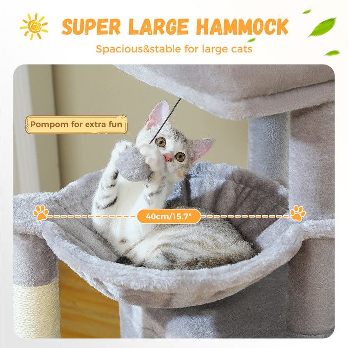 PAWZ Road Arbre à Chat 104 cm avec 2 Niches, Hamac, Plateforme ...