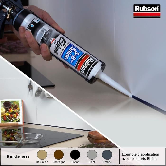 Mastic Salle De Bain Saine Couleur "Granite" Gris Foncé, Joint Silicone ...