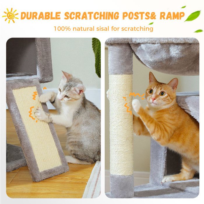 PAWZ Road Arbre à Chat 104 cm avec 2 Niches, Hamac, Plateforme ...