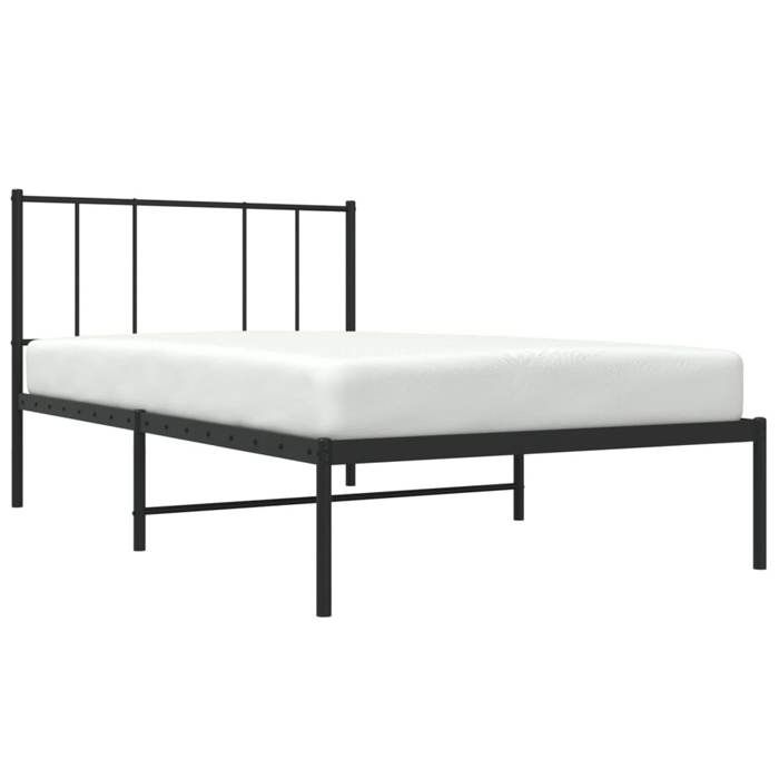 Lit simple Contemporain| Cadre de lit métal |sans matelas| avec tête de ...