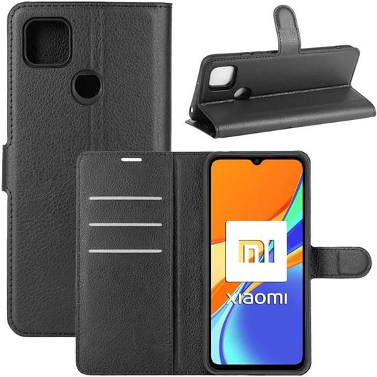 Coque Xiaomi Redmi 9C NFC en Cuir Téléphone Rabat en Cuir PU Premium ...