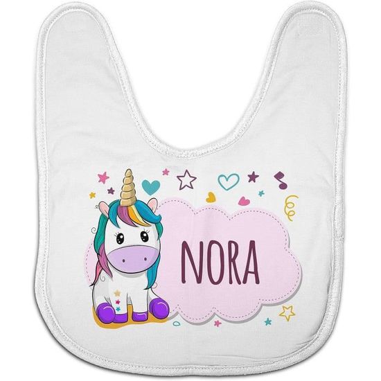 Bavoir Licorne Bebe Personnalisé Au Prénom Ou Texte. Cadeaux Nouveau-Né ...