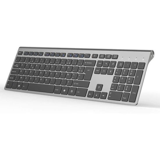 Clavier Sans Fil Rechargeable, 2.4G Clavier Pleine Taille Azerty ...
