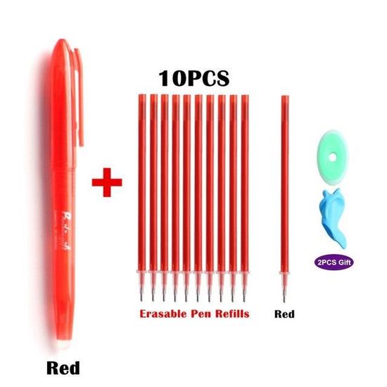 STYLO,11 Pcs Red Set--Stylo à encre Gel effaçable, 5-11 pièces-ensemble ...