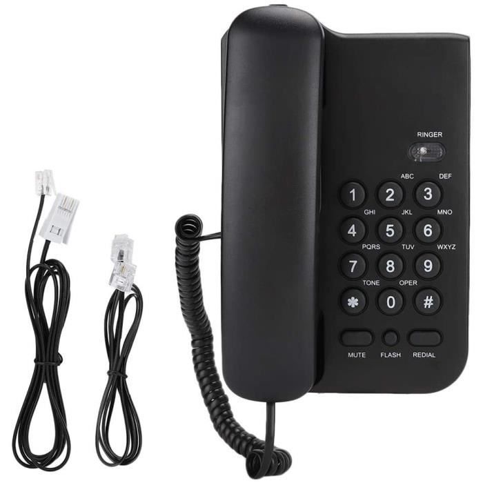 Téléphone filaire, téléphone fixe filaire fixe, téléphone fixe filaire mural anglais bureau fixe ...