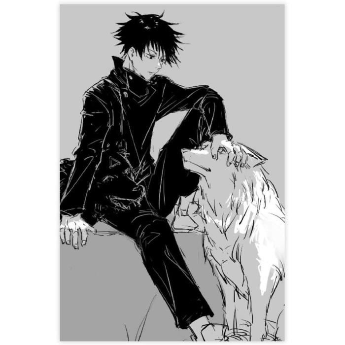 AIMASHI Poster animé Jujutsu Kaisen Fushiguro Megumi sur toile pour ...