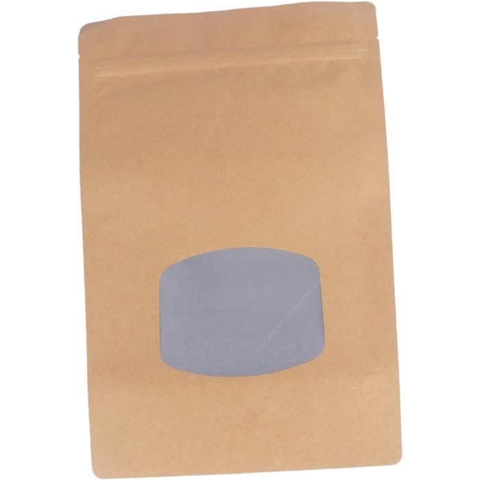 12 Pièces Sac Kraft Debout Sachets Alimentaires Réutilisables À Sceller ...