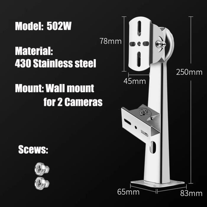 Caméra ip - Wall Mount - 502W - Support mural d'angle en acier ...