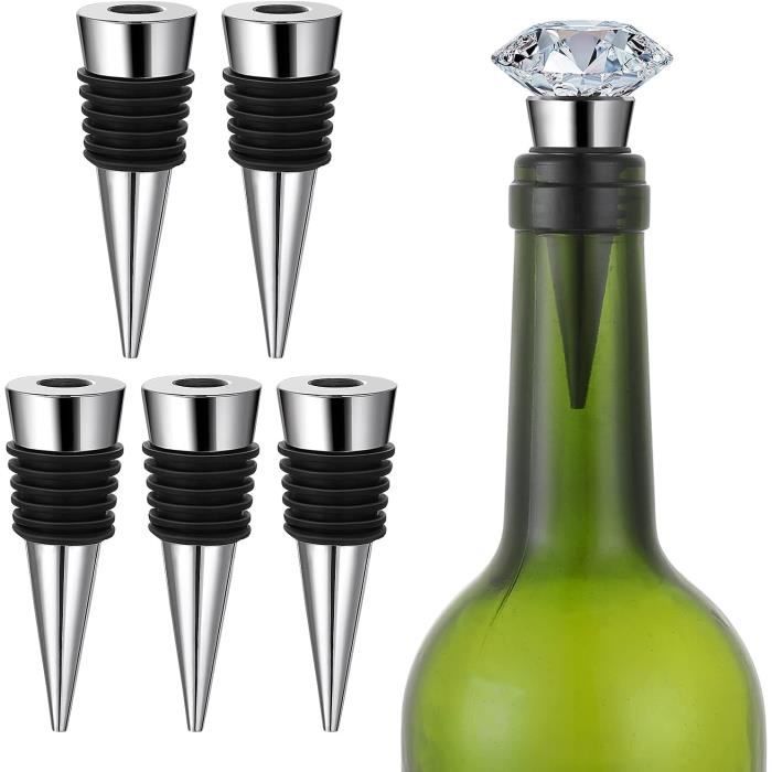 Lot De 5 Bouchons De Bouteille De Vin Réutilisables En Acier Inoxydable ...