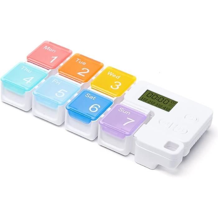 Domybest Pilullier électronique avec Alarme Pilulier Semainier 7 Jours 7 Compartiments Boîte à ...