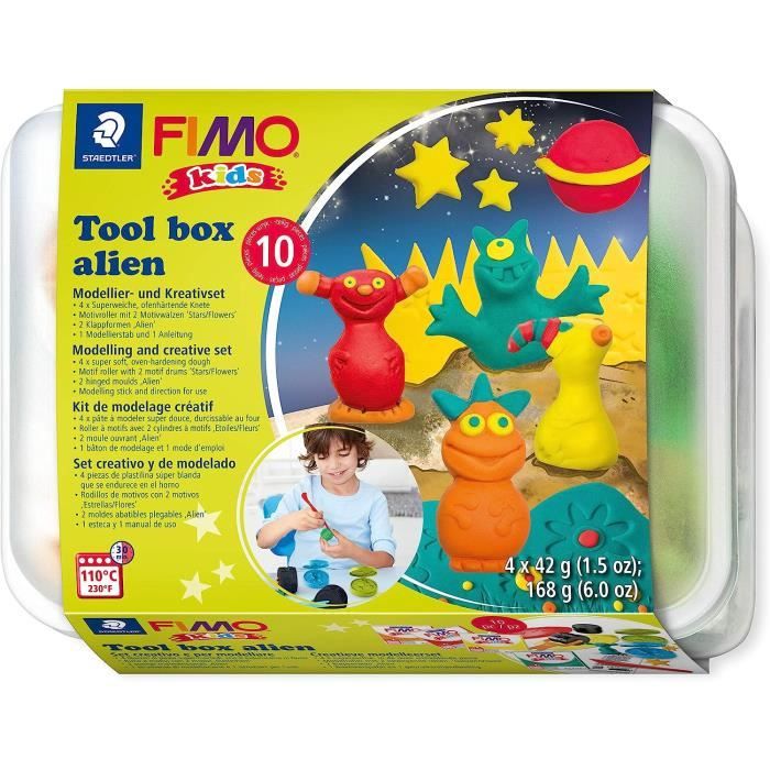 Staedtler FIMO, Set de Pâte à Modeler "Allien" pour Enfants, 4 Blocs de ...