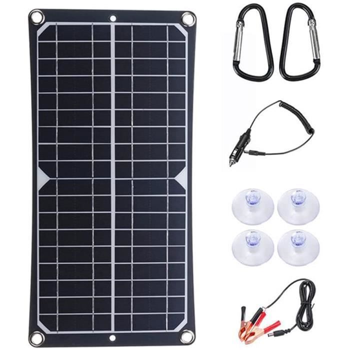 Panneau Solaire Monocristallin 50W 18V Flexible Haute Efficacité Panneau Photovoltaïque Charge ...